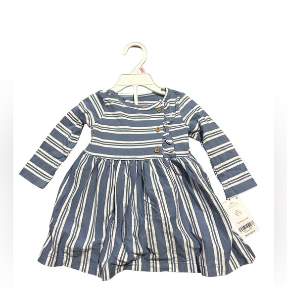 Carter's | Dresses | Infant Girls Carters Long Sleeve Blue Striped ...